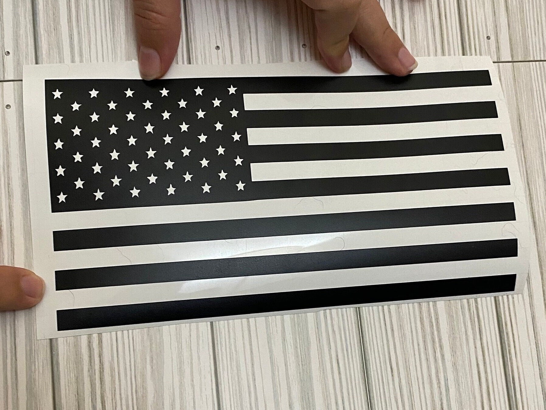 Black Vinyl American Flag Window Decal - Patriotic Car Sticker - USA ...