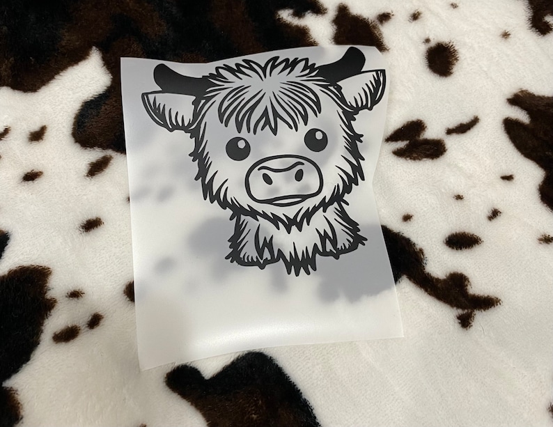 Highland Cow Decal/ Baby Cow Wall Decal/ Cow Car Decals/ Cow Print/ Cow ...