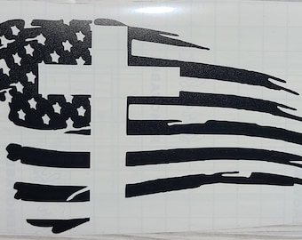 Black Vinyl American Flag Window Decal Patriotic Car Sticker - Etsy