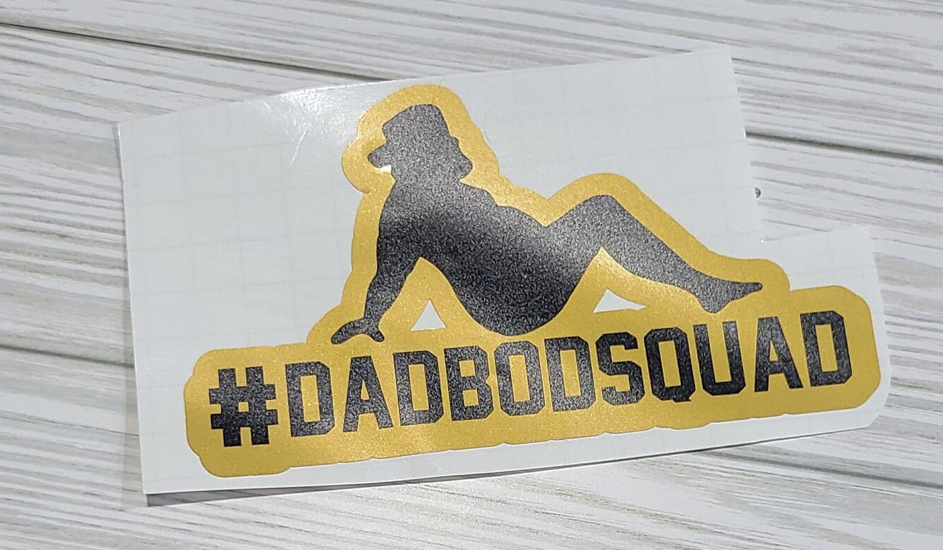 Dad Bod Vinyl Decal Set, Window Decals, Easy to Apply, Weather Proof ...