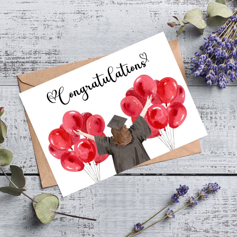 Printable Girl Graduation Card, Congrats Grad Card, Graduation Gift ...