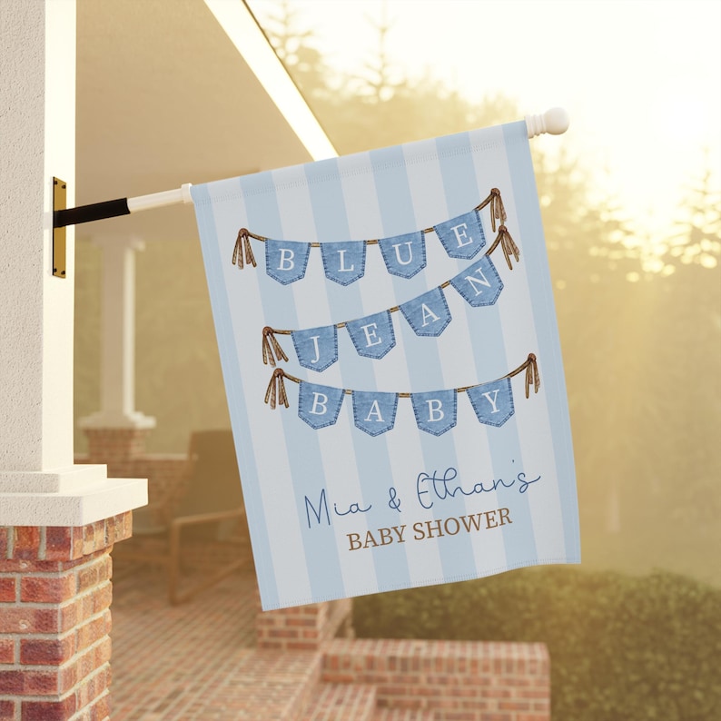 Blue Jean Baby Yard Flag, Custom Denim Pockets Garden Welcome Sign ...