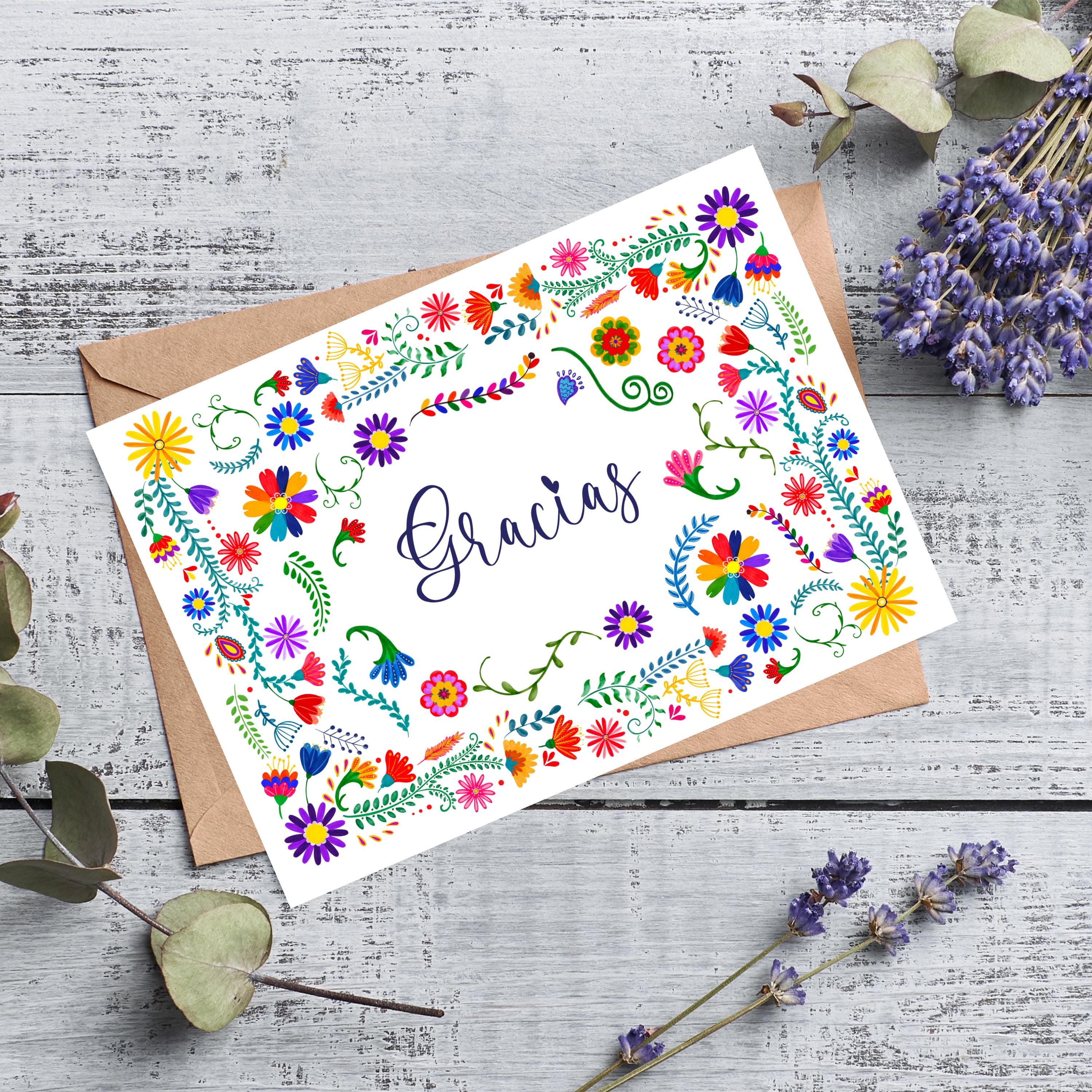 Gracias Elegant Printable Card, Digital Download, Spanish Thank You ...