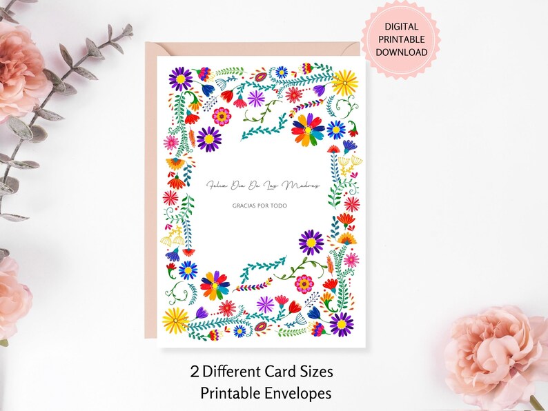 Feliz Día De Las Madres Card, DIGITAL DOWNLOAD, Spanish Mother's Day ...