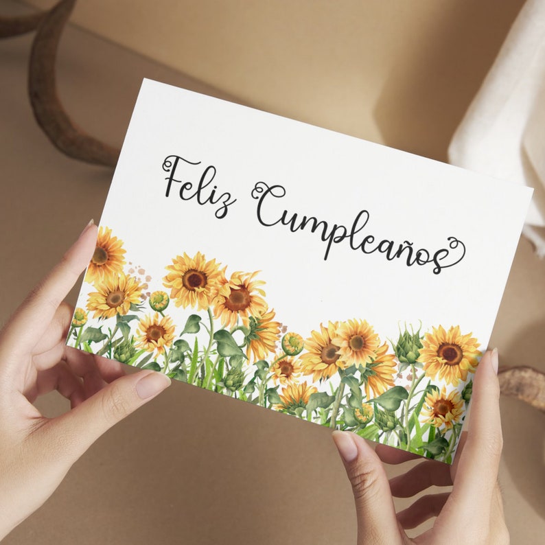 Feliz Cumpleaños Printable Card, Digital Download, Spanish Birthday ...