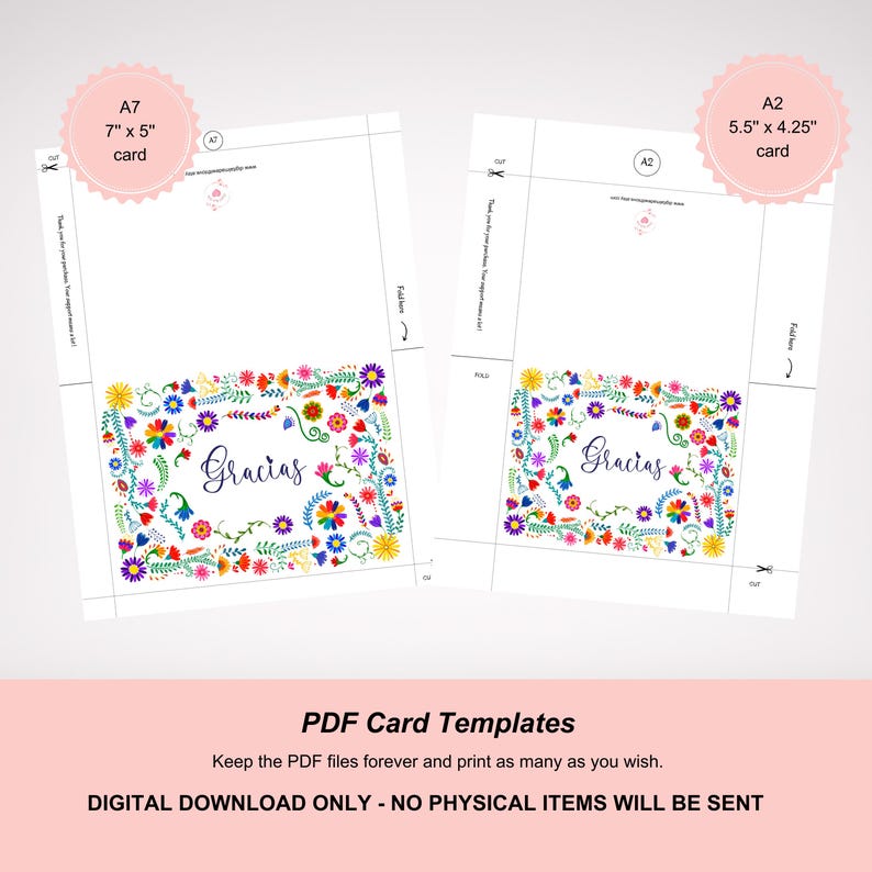 Gracias Elegant Printable Card, Digital Download, Spanish Thank You ...