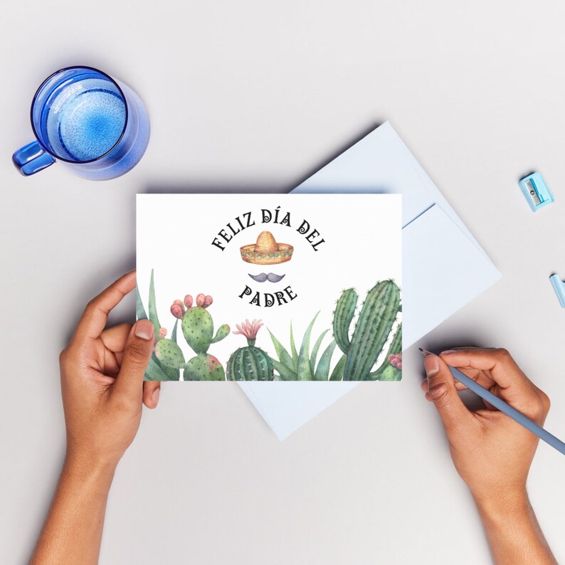Feliz Día Del Padre Printable Card, DIGITAL DOWNLOAD, Sombrero and ...