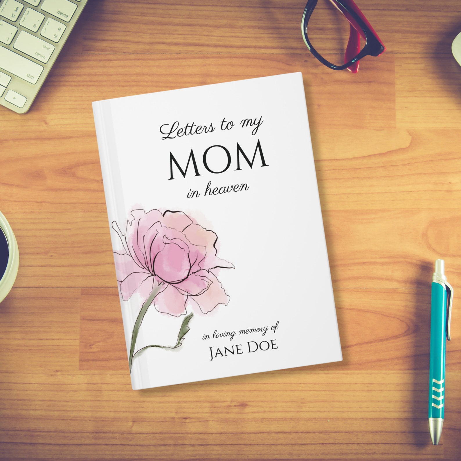 Letters to My Mom in Heaven Personalized Notebook, Custom Mother Loss ...