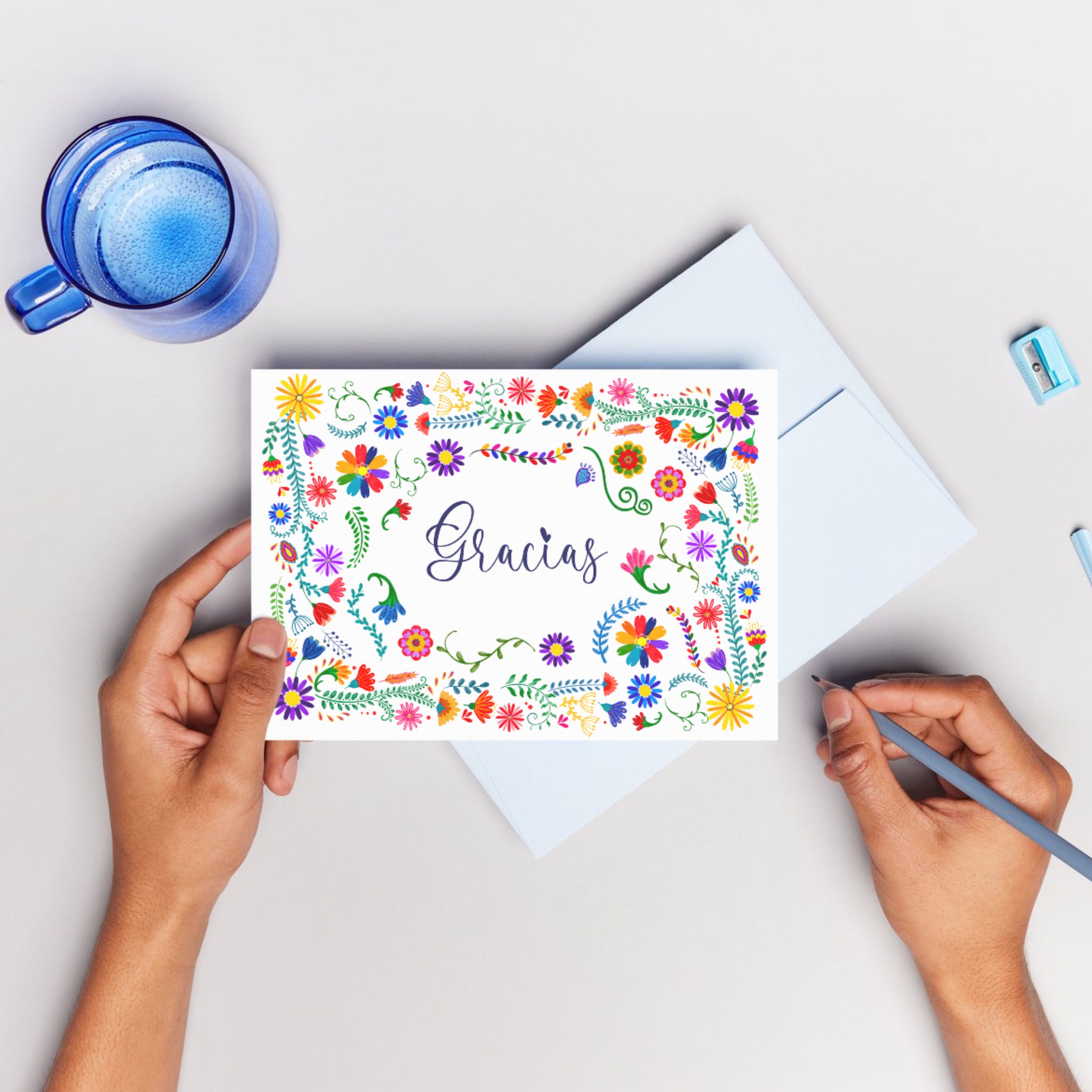 Gracias Elegant Printable Card, Digital Download, Spanish Thank You ...