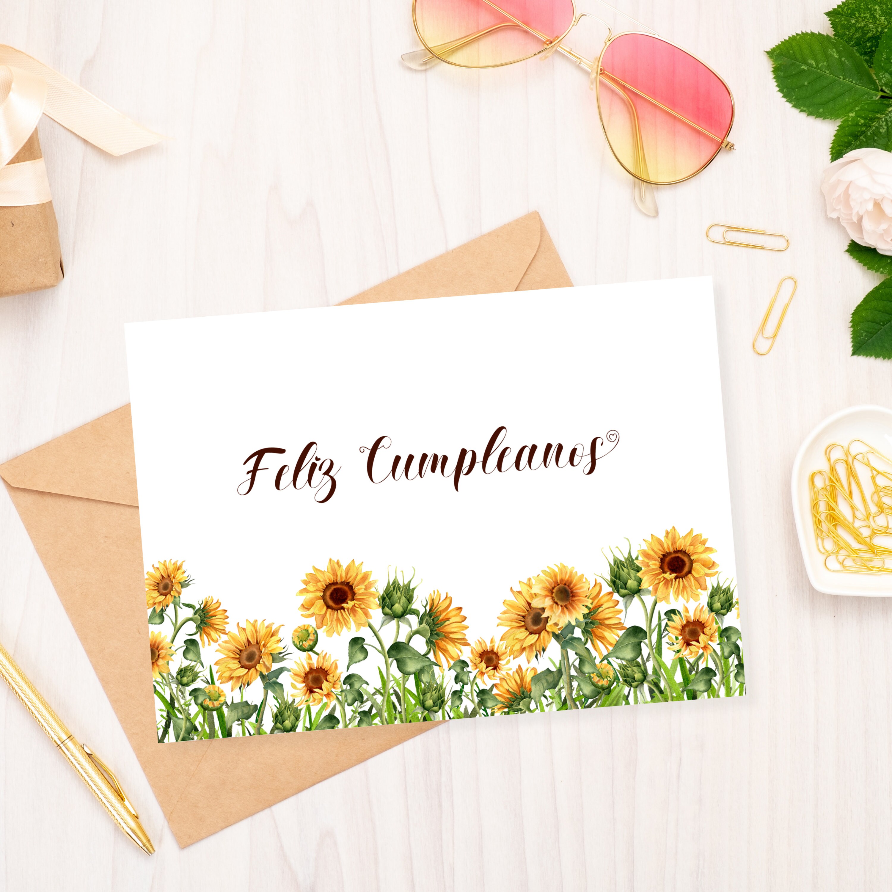 Feliz Cumpleaños Printable Card, Digital Download, Spanish Birthday ...