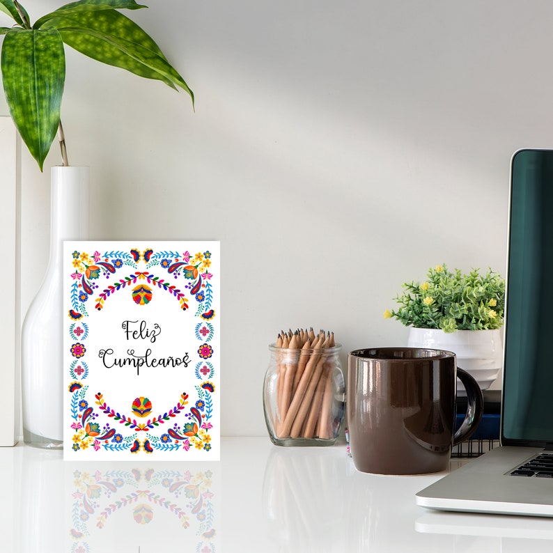 Printable Feliz Cumpleaños Card, Spanish Fiesta Birthday Card With ...