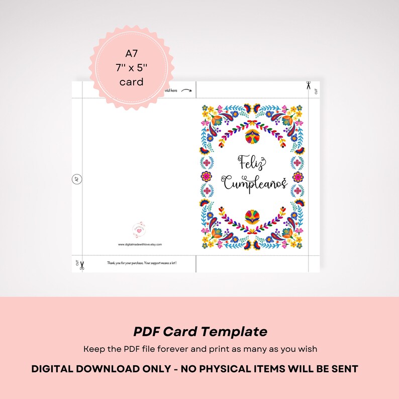 Printable Feliz Cumpleaños Card, Spanish Fiesta Birthday Card With ...