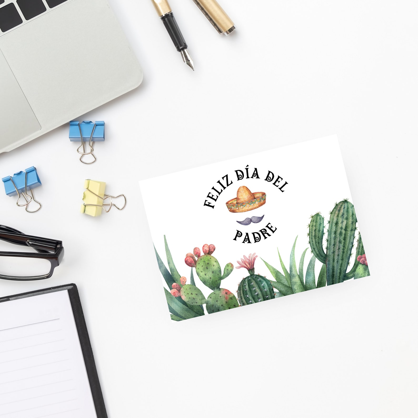 Feliz Día Del Padre Printable Card, DIGITAL DOWNLOAD, Sombrero and ...
