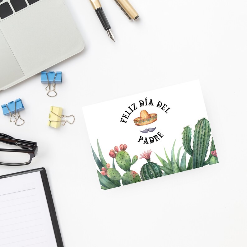 Feliz Día Del Padre Printable Card, DIGITAL DOWNLOAD, Sombrero and ...