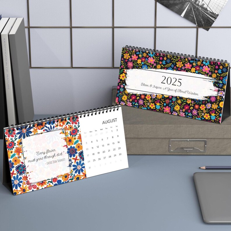 2025 Floral Themed Inspirational Quotes Desktop Calendar, Mexican ...