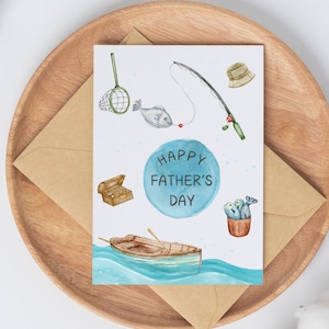 Printable Father's Day Card, Fishing Card From Kids, Digital Download ...