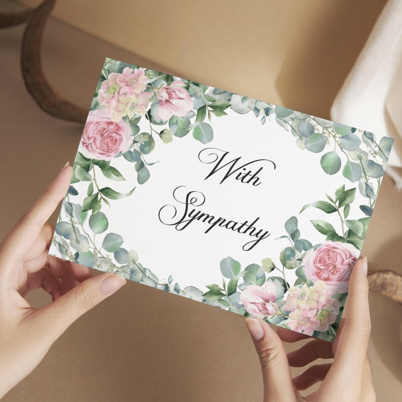 Watercolor Roses Sympathy Card: Printable Condolence Card (digital ...