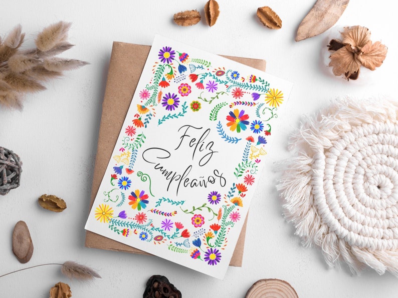 Feliz Cumpleaños Printable Card, Spanish Birthday Card for Friends ...