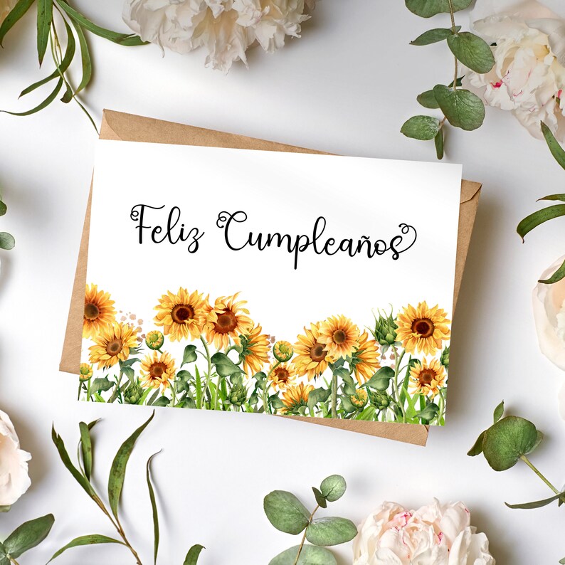 Feliz Cumpleaños Printable Card, Digital Download, Spanish Birthday ...
