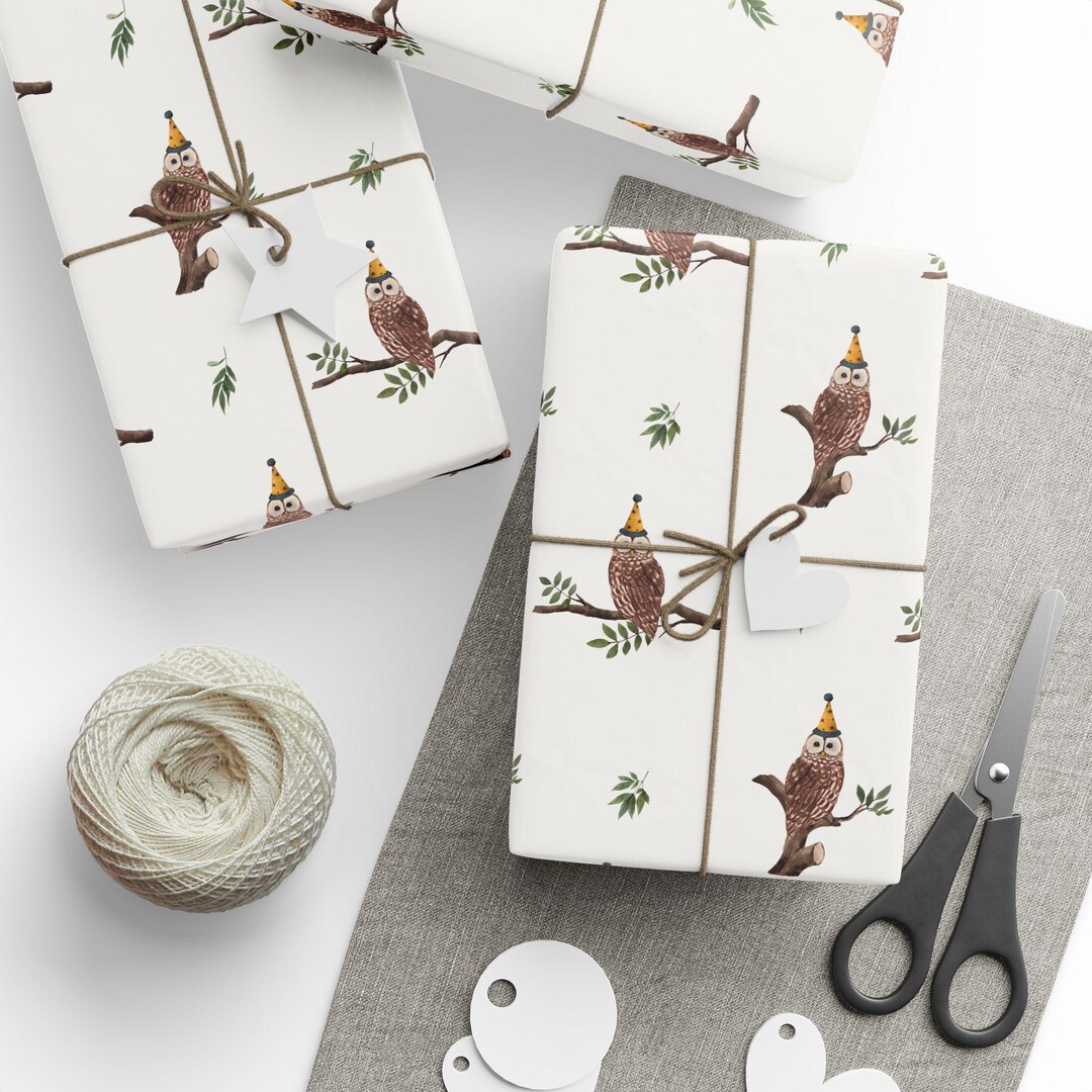 Funny Owl Birthday Wrapping Paper: Pun Gift Wrap for Grandpa - Etsy