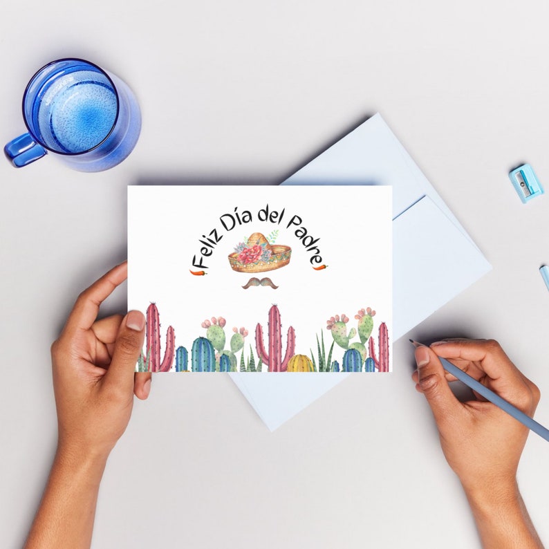 Feliz Día Del Padre Printable Card, DIGITAL DOWNLOAD, Cute Watercolor ...