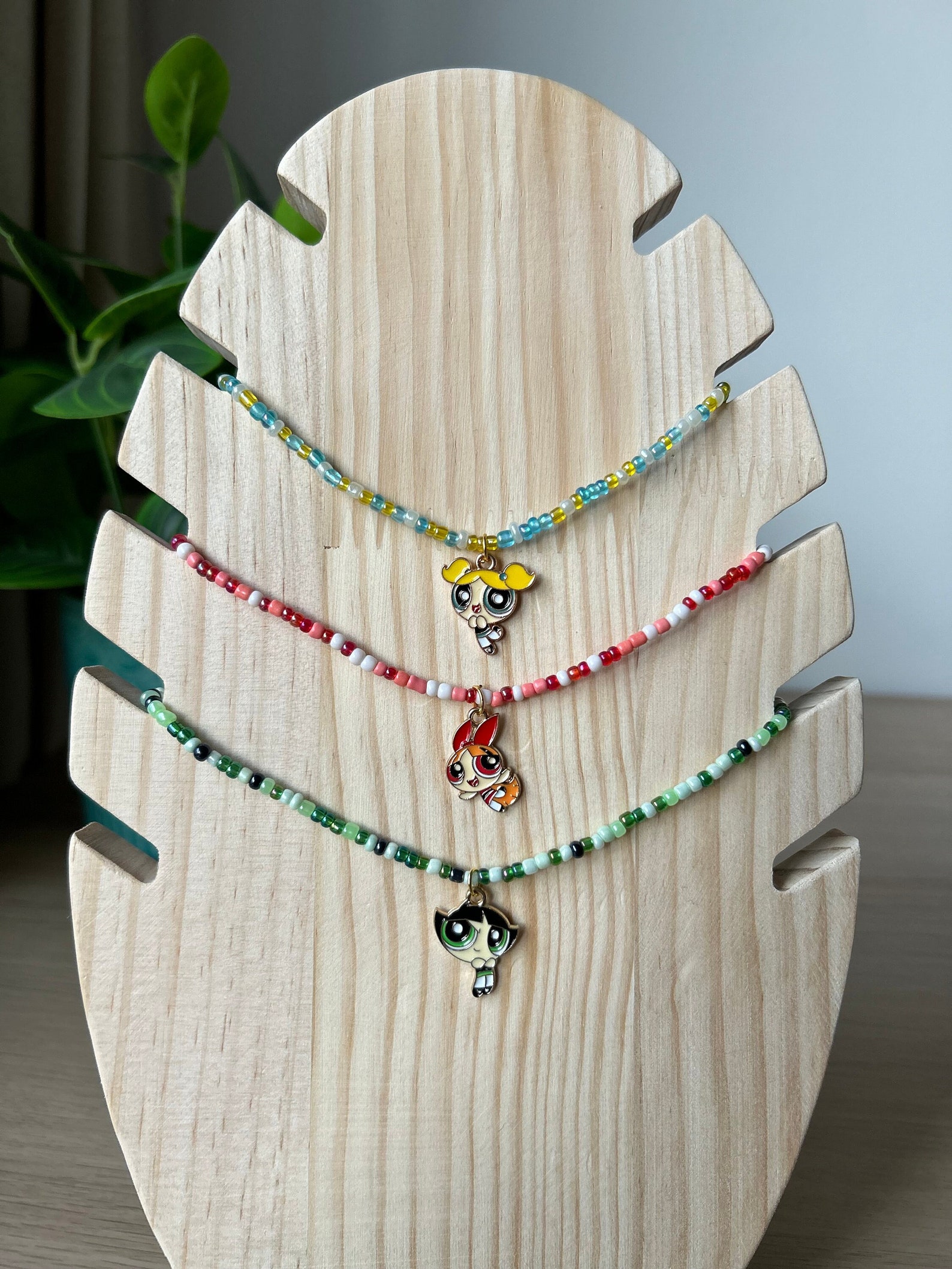 Powerpuff Girls Necklace Set - Bubbles, Blossom, Buttercup - Handmade ...