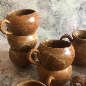 French Vintage Tea/coffee Set, 6 Rustic Stoneware Cups, Milk and Sugar ...