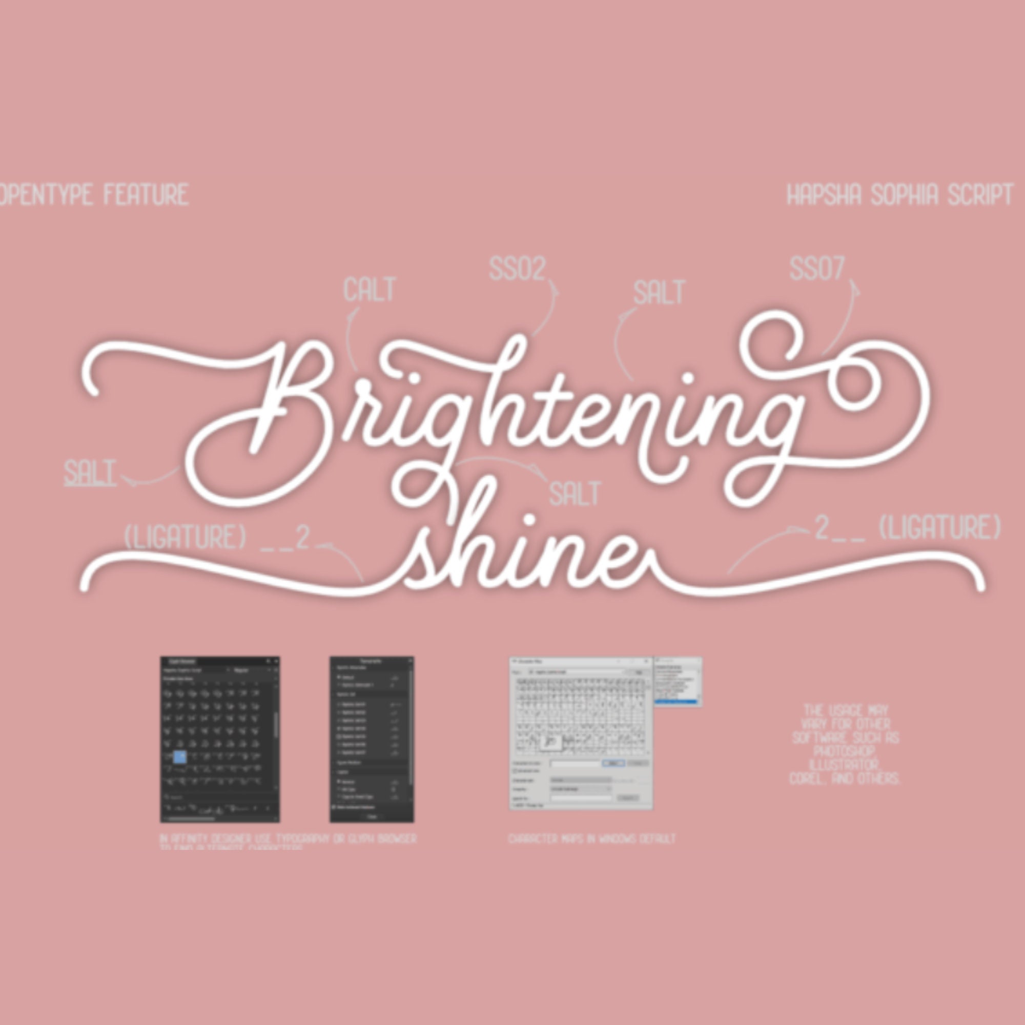 Brightening Shine Font, Fonts for Canva, Font Bundle, Handwritten Font ...