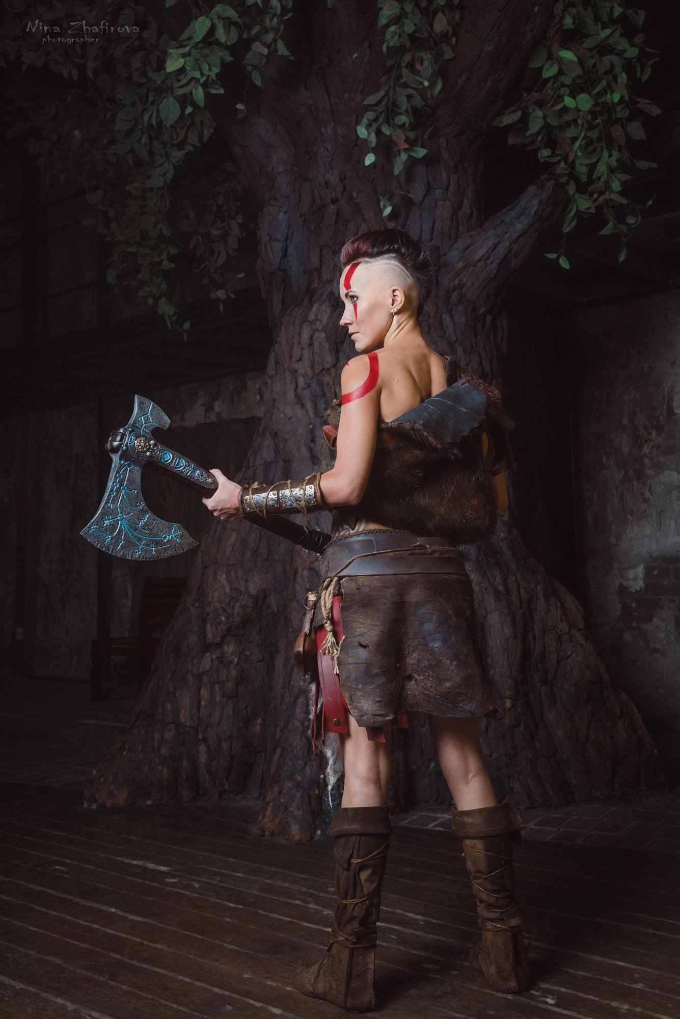 Kratos Cosplay Costume Leather Warrior Armor Set God of War Fantasy ...