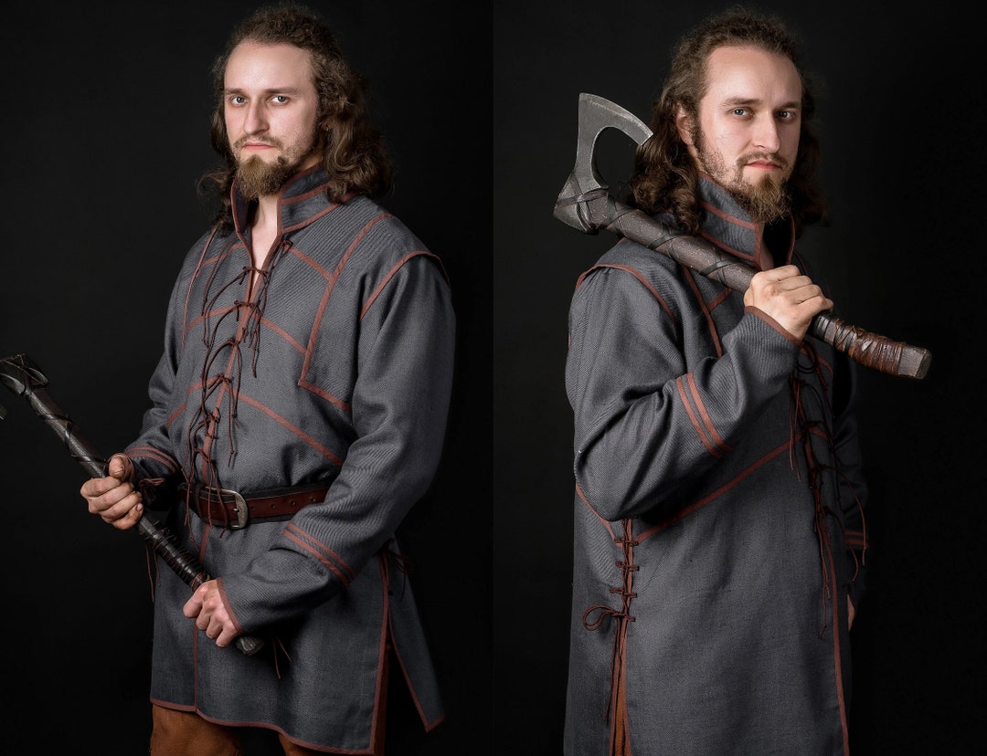 Viking Linen Tunic Viking Men Fabric LARP & SCA Clothing Celtic ...