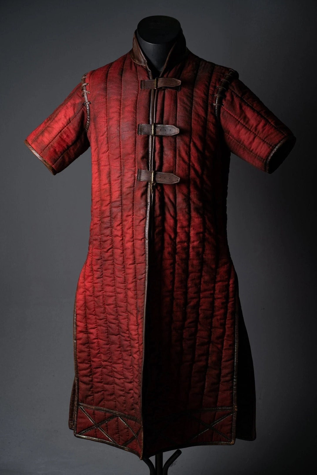 Long Larp Gambeson Medieval Medieval Padded Full Sleeves Armor ...