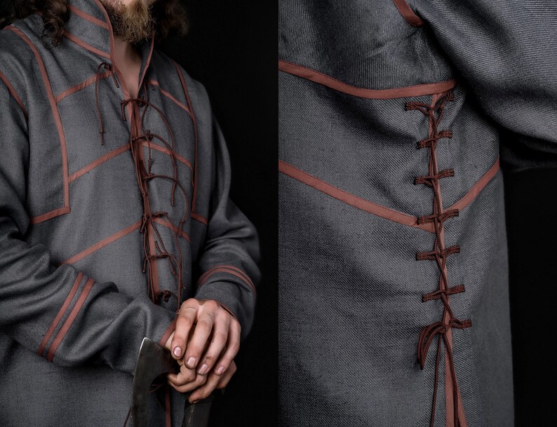 Viking Linen Tunic Viking Men Fabric LARP & SCA Clothing Celtic ...
