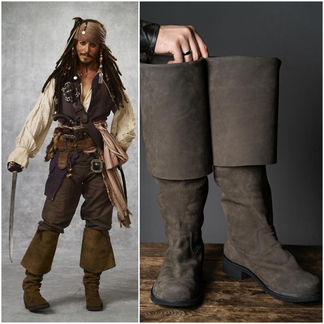 Pirate knee-high boots Jack Sparrow Pirates of the Caribbean ren faire ...
