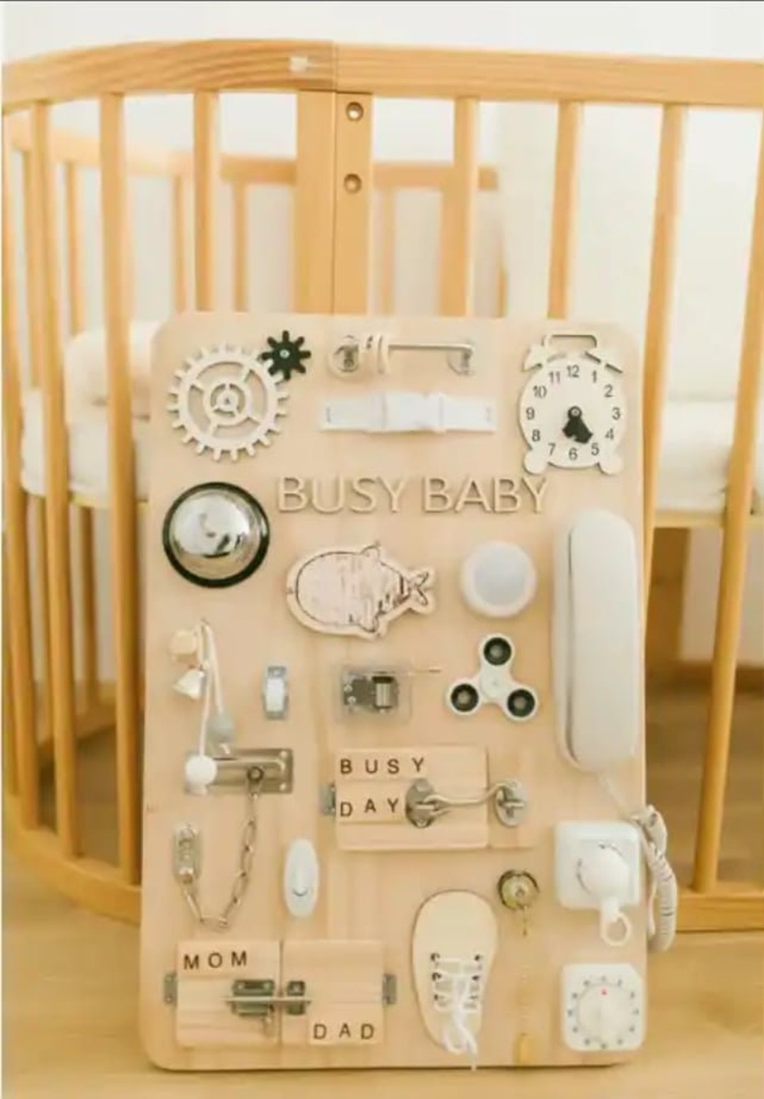 Educational Wooden Baby Homemade Busy Board - Etsy