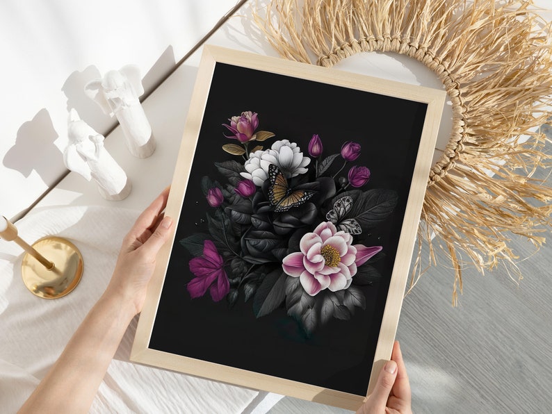 Moody Pink Peonies Painting Vintage Art Print Flower Print Dark Floral ... Moody Pink Peonies Painting Vintage Art Print Flower Print Dark Floral ...