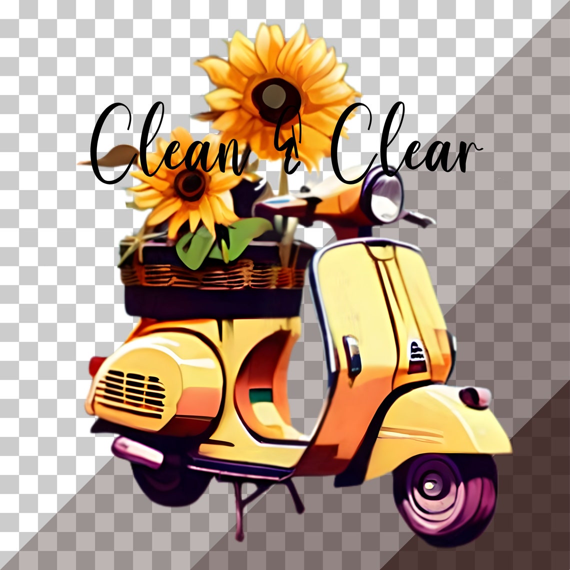 Retro Scooter Clipart PNG, Vintage Vespa Clipart Bundle , Motorcycle ...