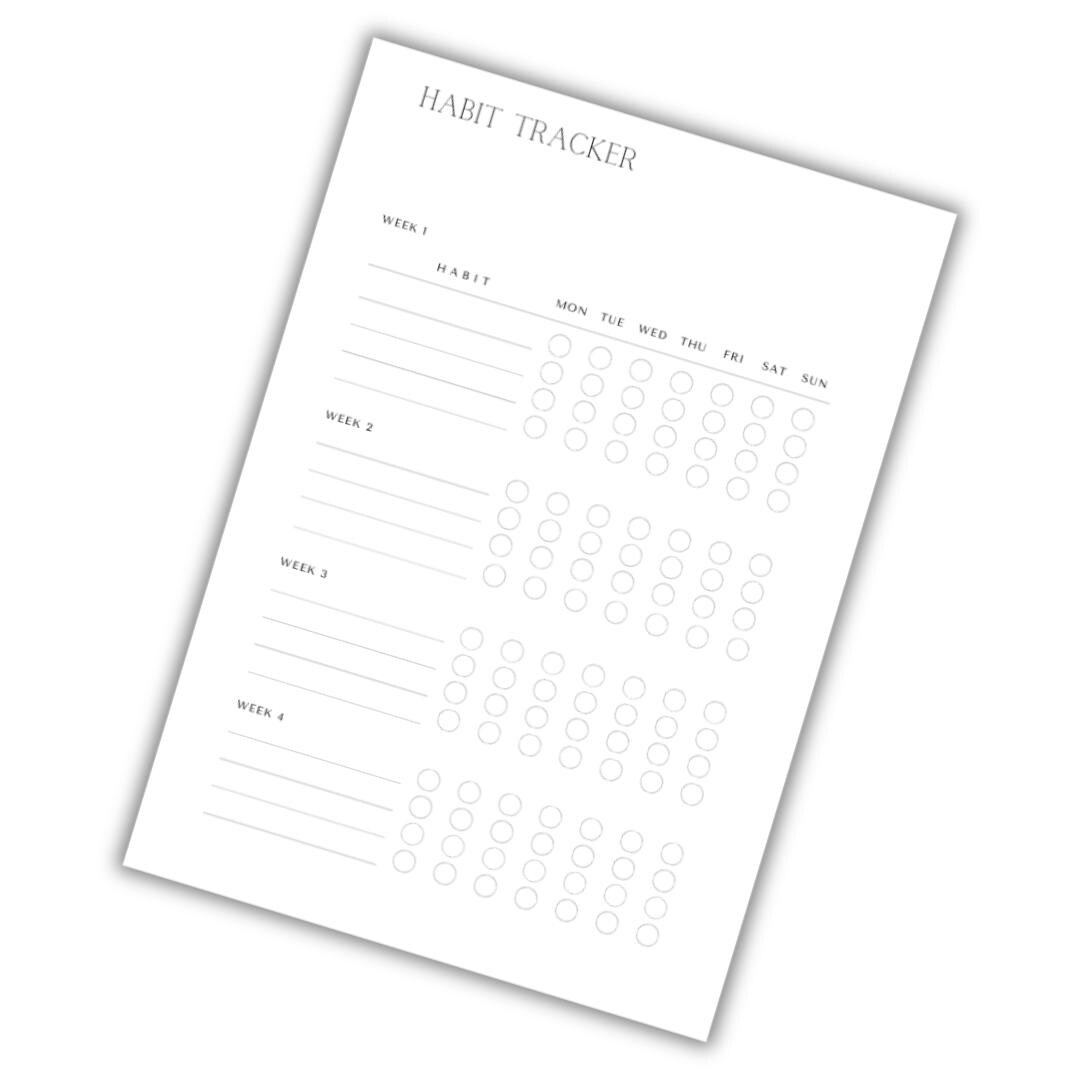 Printable 12-week Habit Tracker - Etsy UK