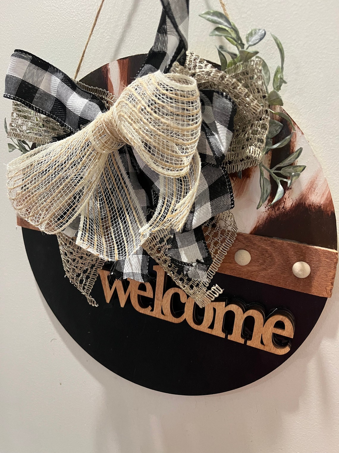 Handpainted Cowprint Welcome Sign - Etsy