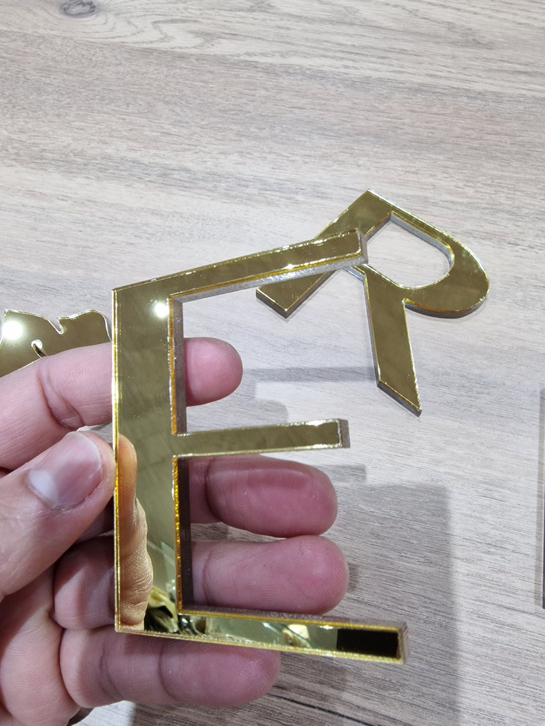 Customised Gold & Silver Acrylic Mirror Letters and Numbers Elegant ...