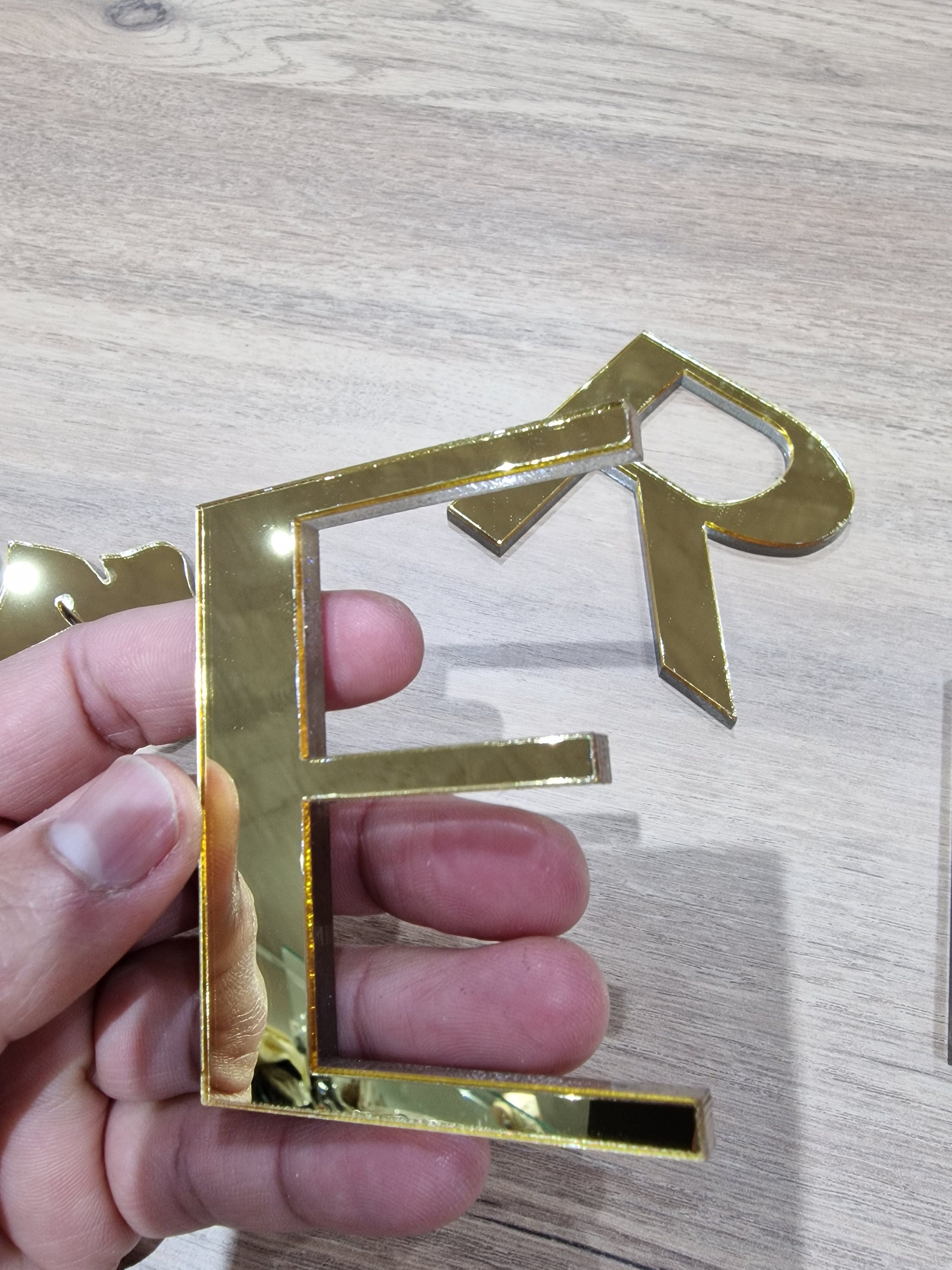Customised Gold & Silver Acrylic Mirror Letters and Numbers Elegant ...