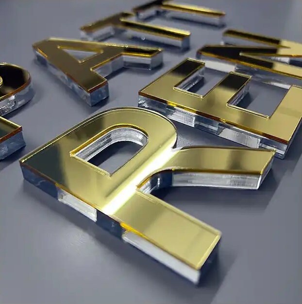 Customised Gold & Silver Acrylic Mirror Letters and Numbers Elegant ...
