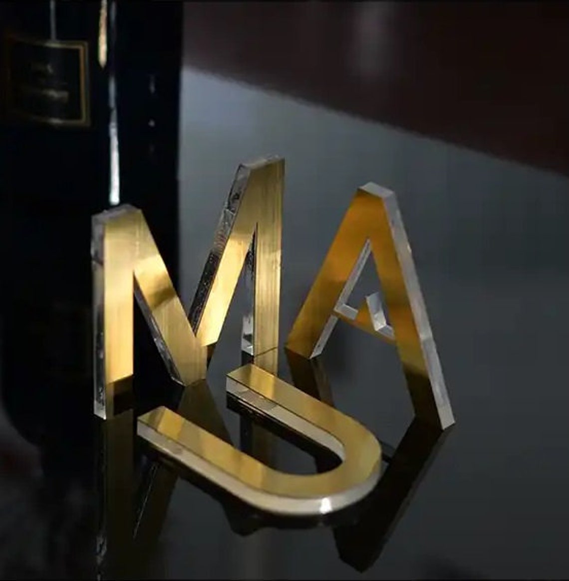 Customised Gold & Silver Acrylic Mirror Letters and Numbers Elegant ...