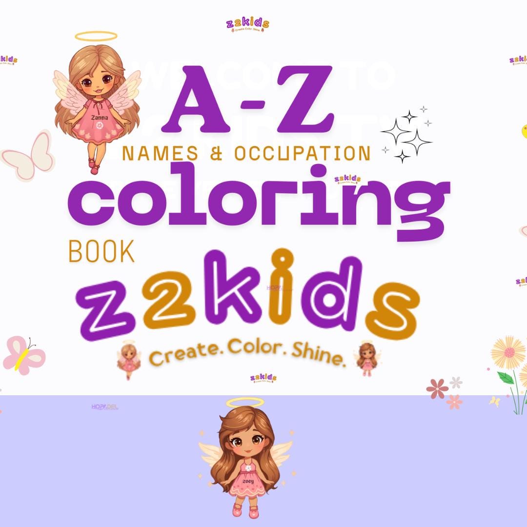 A–Z Names & Occupations Coloring Book for Kids – Printable Alphabet ...