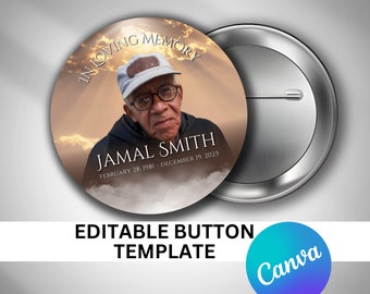 RED CLOUDS PINBACK Button Template, Memorial Pin, Roses Funeral ...