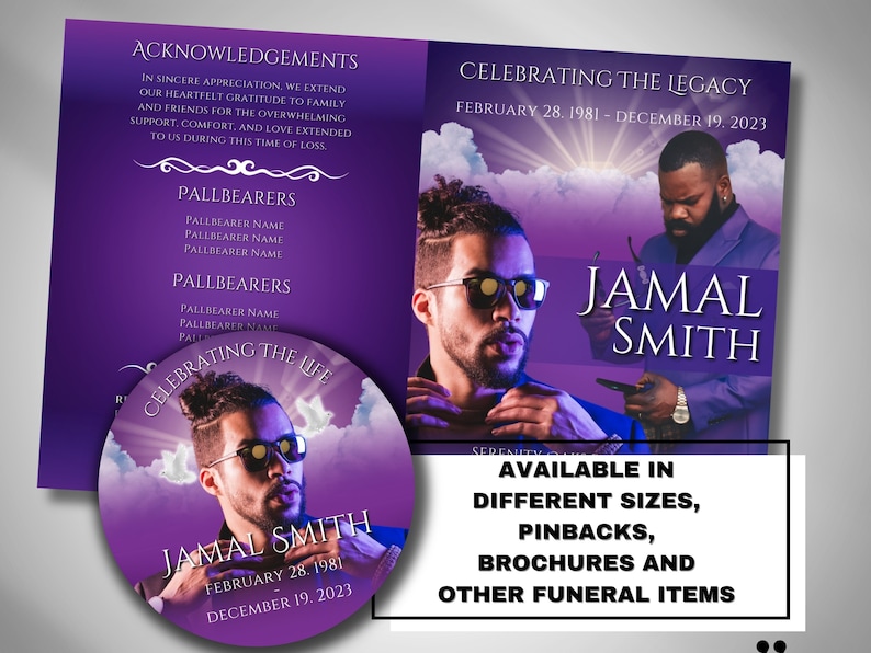 PURPLE CLOUDS PINBACK Button Template, Memorial Pin, Heaven Funeral ...