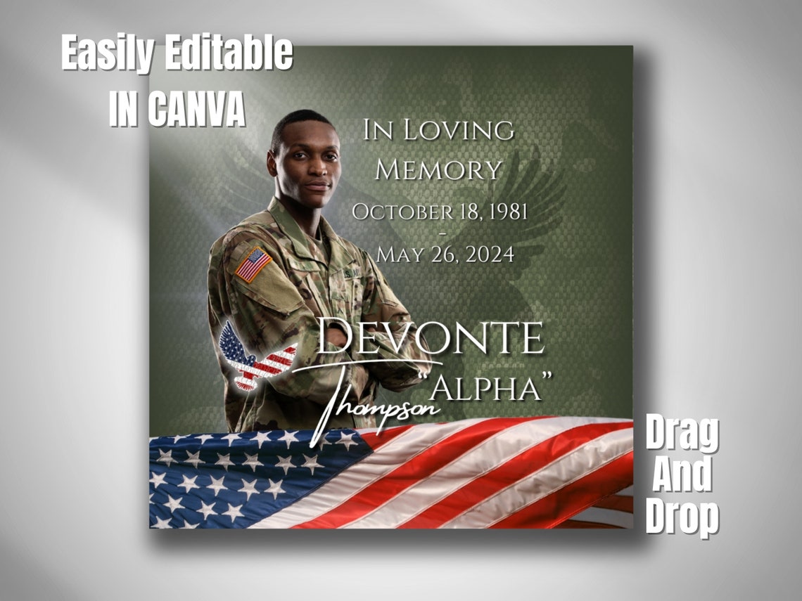 MILITARY GREEN PINBACK Button Template, Memorial Pin, Army Funeral ...