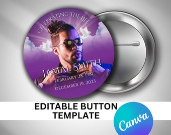 RED CLOUDS PINBACK Button Template, Memorial Pin, Roses Funeral ...