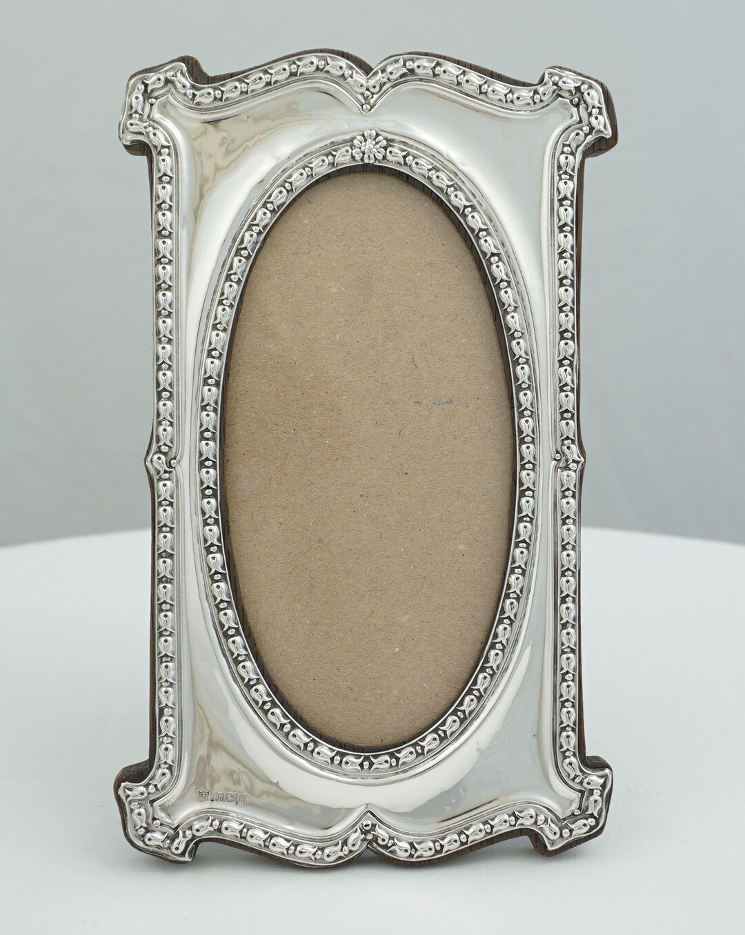 Photograph Frame, Antique Edwardian Silver, Birmingham 1906, Outside 7. ...