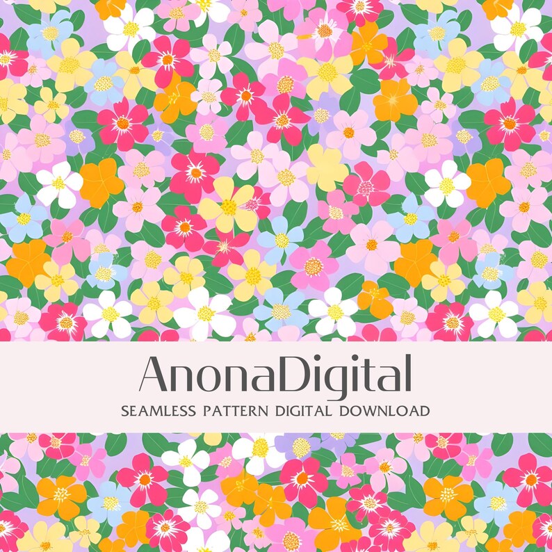 Floral Seamless Pattern, Watercolor Floral Repeating File for Fabric ...