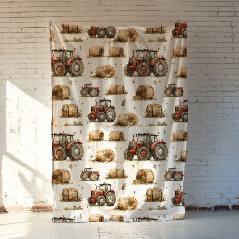 Tractor Seamless Pattern, Tractor Farm Design for Kids, Red Tractor ...